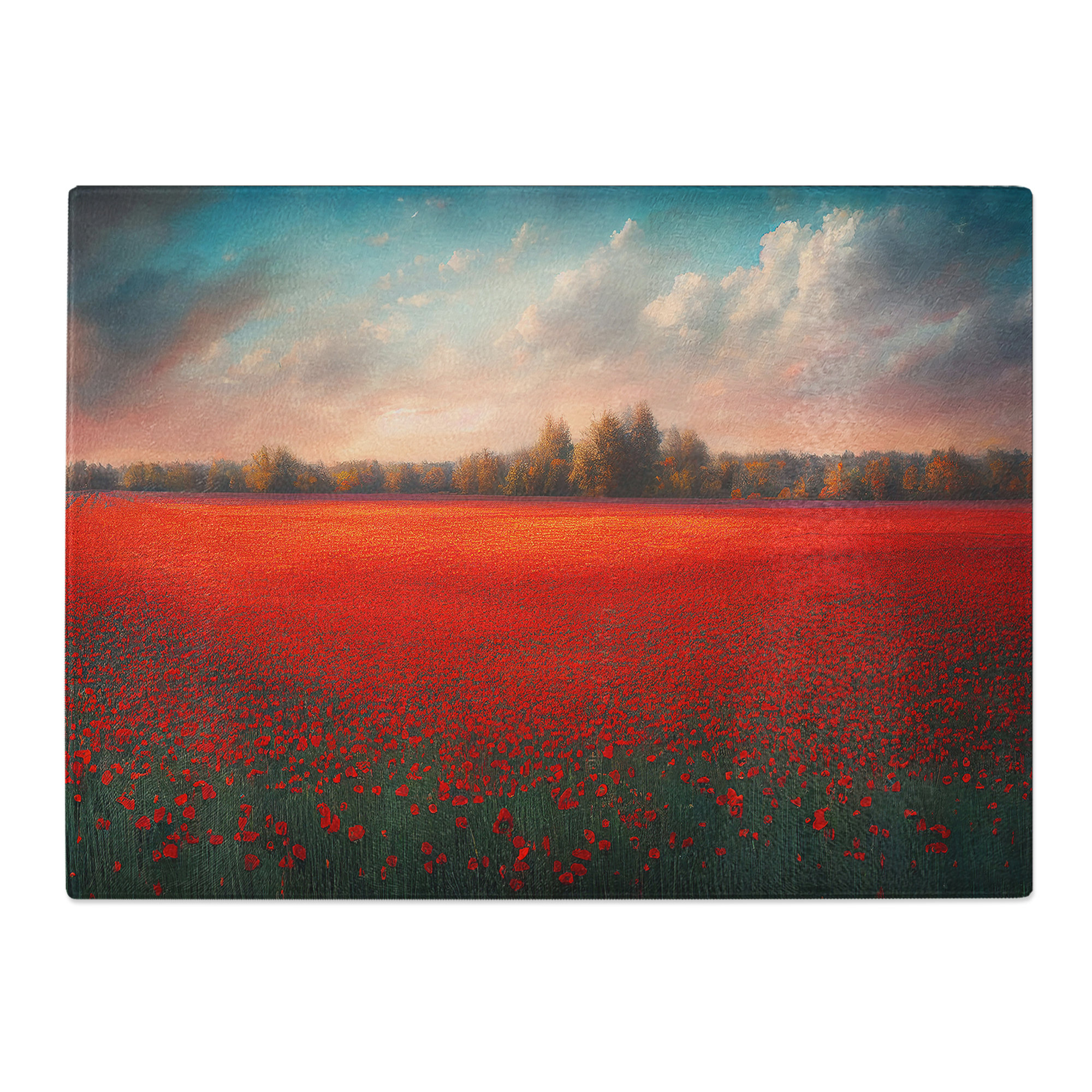 17 Stories Fascinating Poppy Field Flowers Glass Chopping Board ...