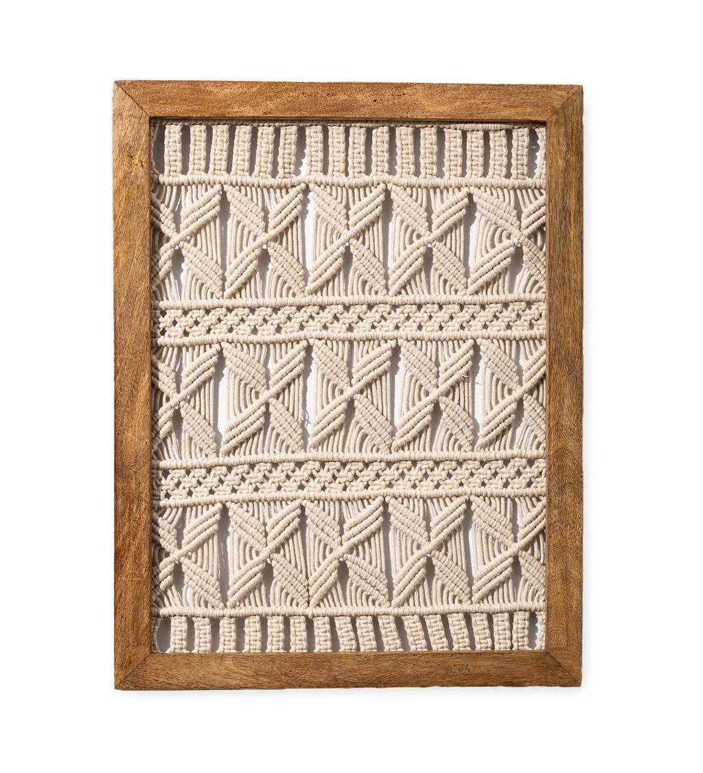 Bungalow Rose Mango Wood Framed Macrame Wall Art - Wayfair Canada