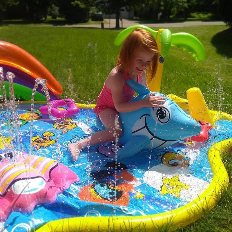 JASODI Splish Splash Water Park JR, Junior Inflatable Outdoor Backyard ...