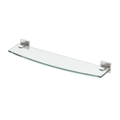 Gatco Elevate Wall Mount Glass Shelf | Tempered Curved Glass Shelf ...