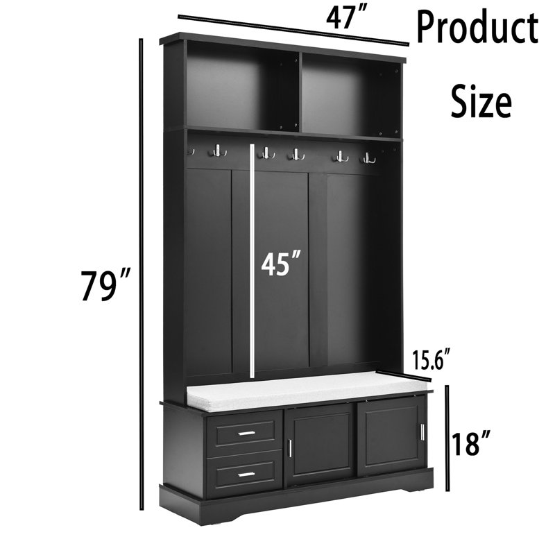 Red Barrel Studio® Hall Tree With Storage,Entryway Hall Tree With Bench ...