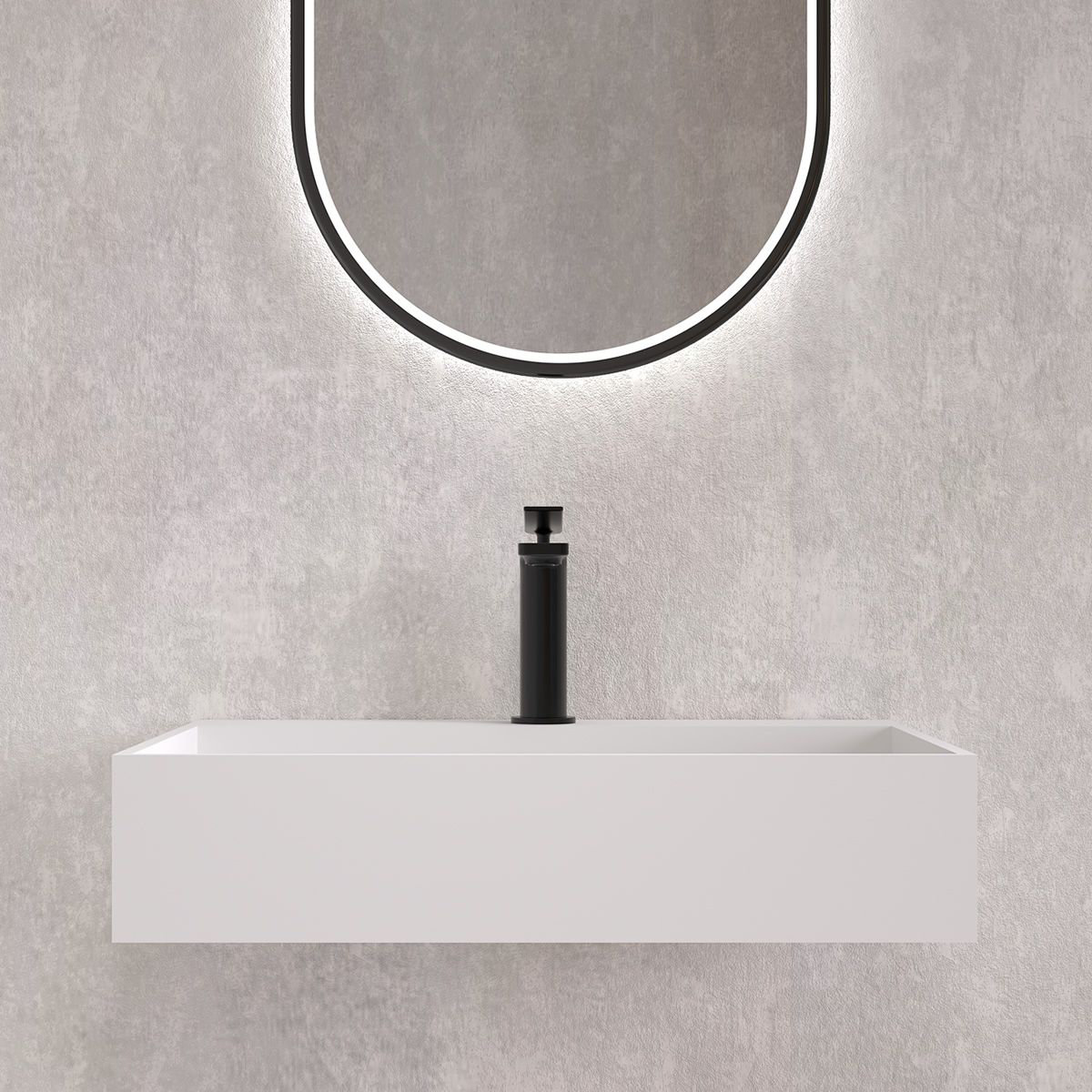 Ebern Designs Asturias Matt White Wall Hung Stone Basin 600mm | Wayfair ...