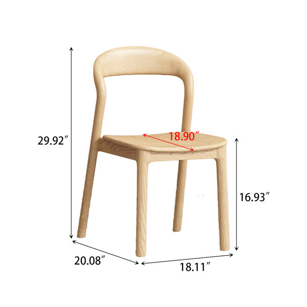 Corrigan Studio® Solid Wood back side Chair(Set of 2) | Wayfair