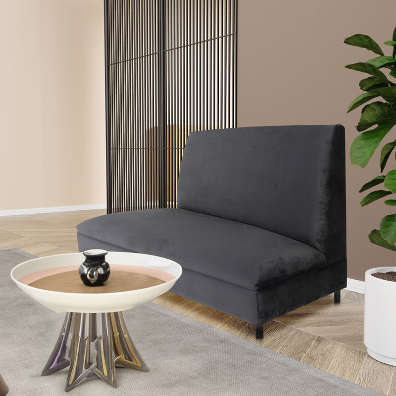 Latitude Run® Canal Modern Armless Velvet Booth for Living Room ...