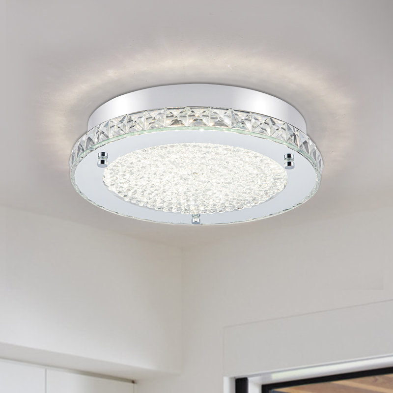 Mercer41 Laurann Crystal LED Flush Mount Ceiling Light Hallway Lighting ...