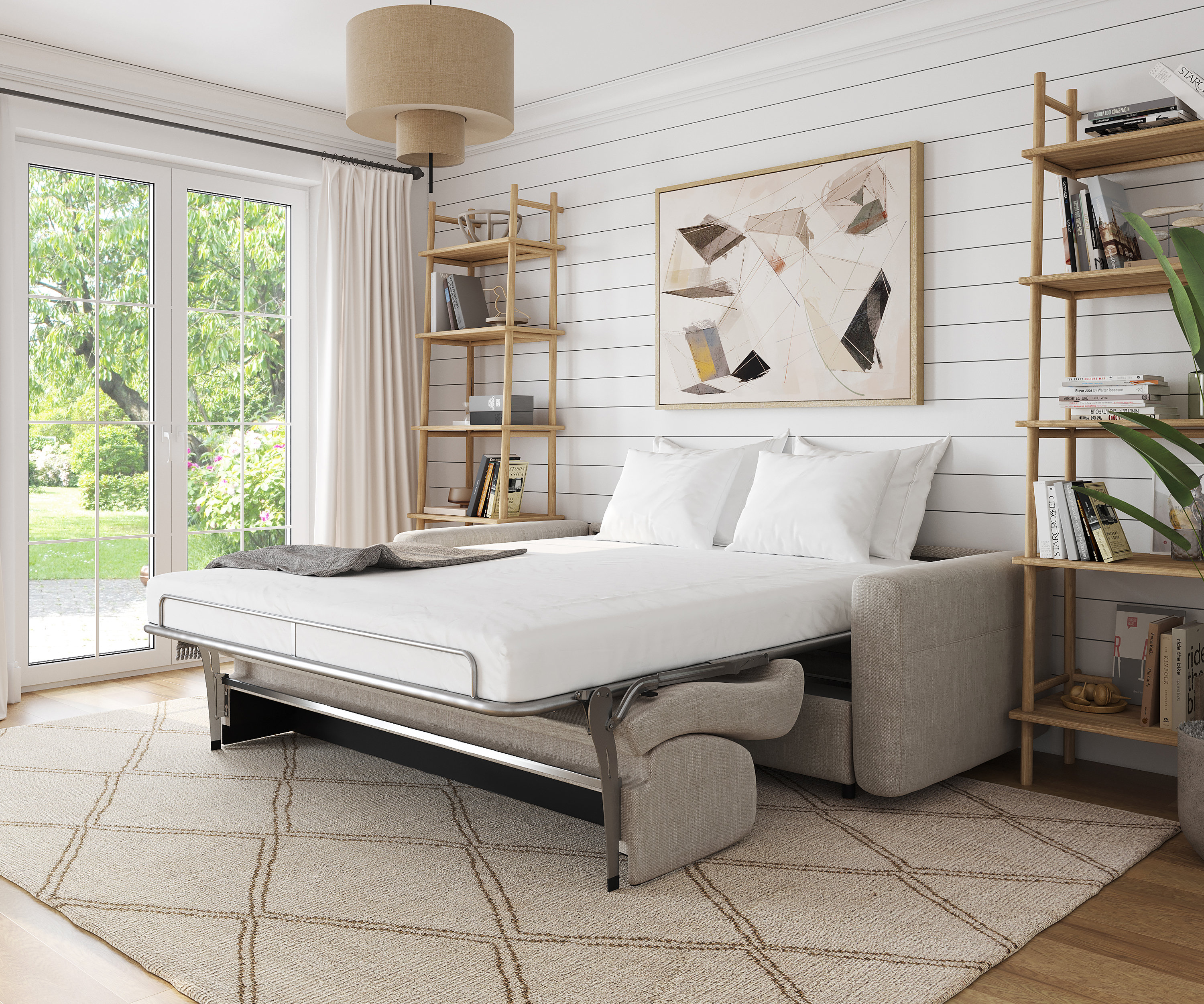 Create Comfort 85" Killian Queen Size Convertible Sleeper Sofa with ...