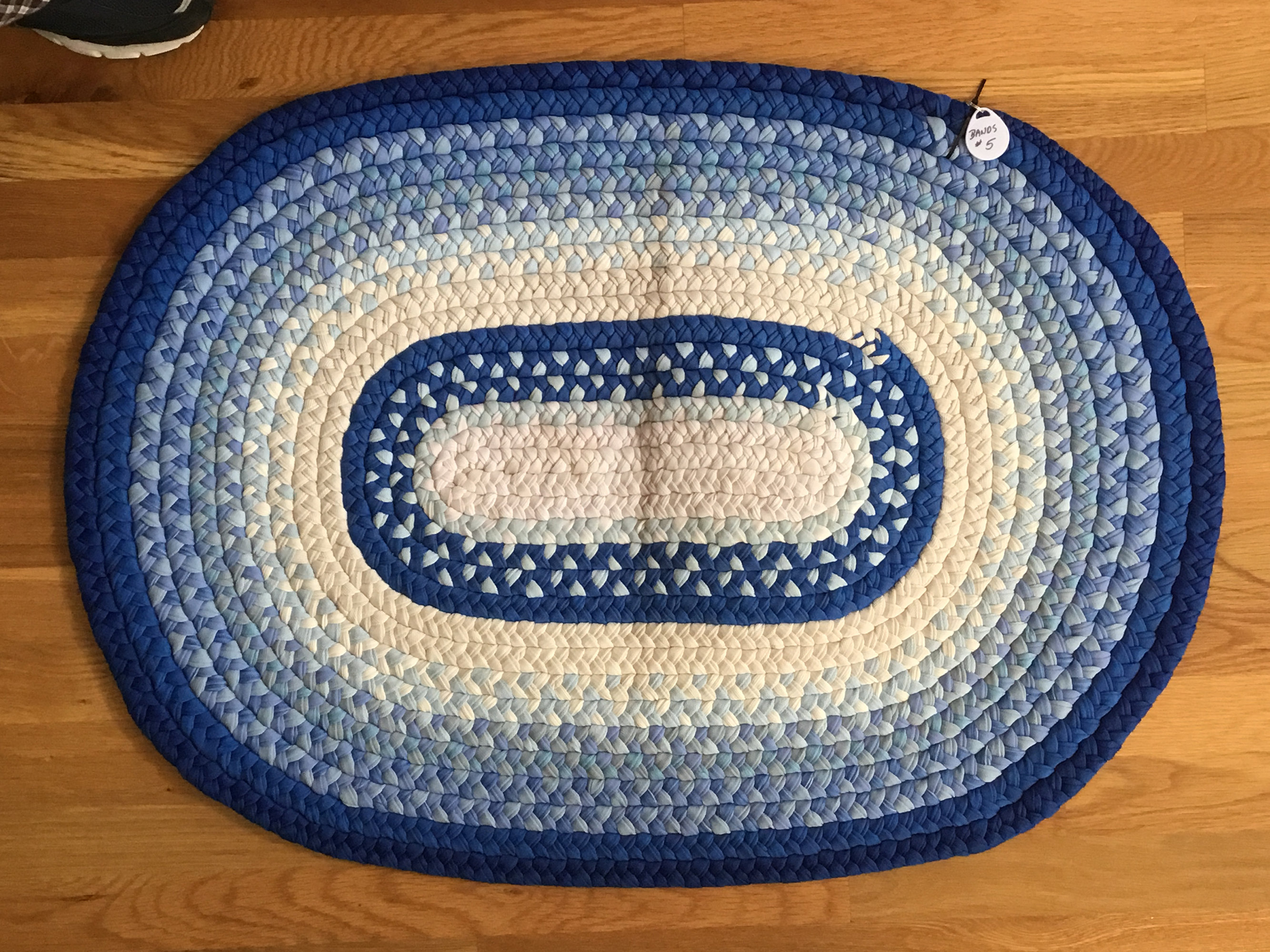 August Grove® Oval Palamino Hand Braided Blue Area Rug | Wayfair