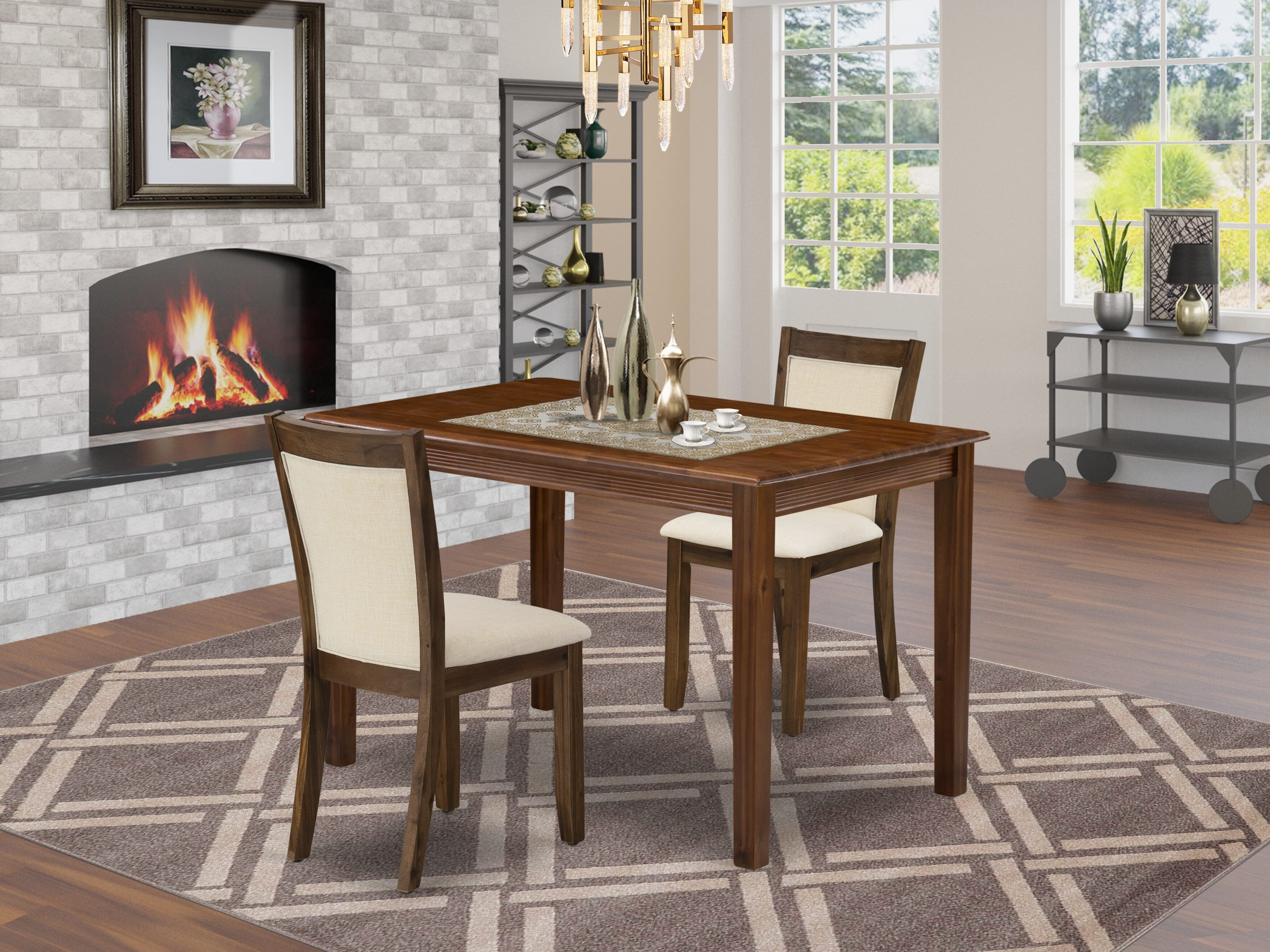Red Barrel Studio 3 Pc Dining Set Contains a Rectangle Dinette Table ...