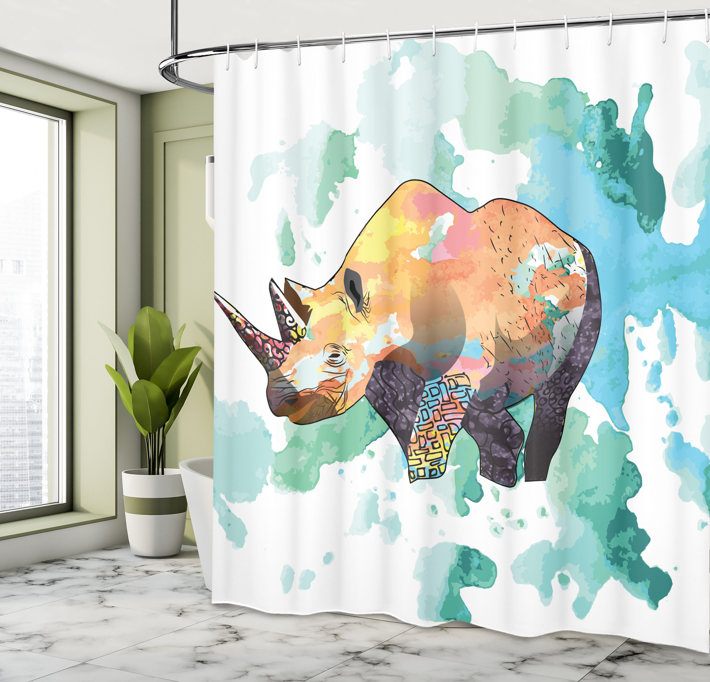 East Urban Home Cohette Shower Curtain with Hooks Included | Wayfair