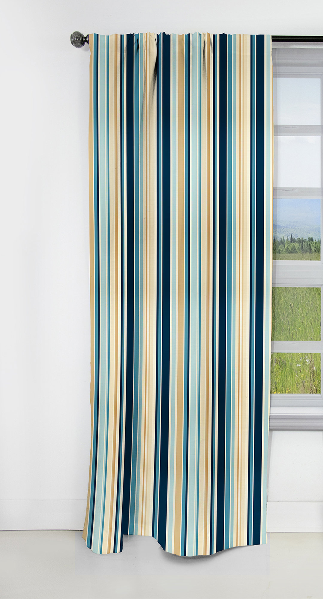Design Art Coastal Simplicity - Stripped Curtain - Blackout Striped ...