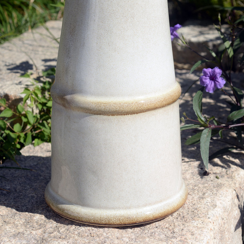 Red Barrel Studio® Otaki Ceramic Sundial Birdbath & Reviews | Wayfair