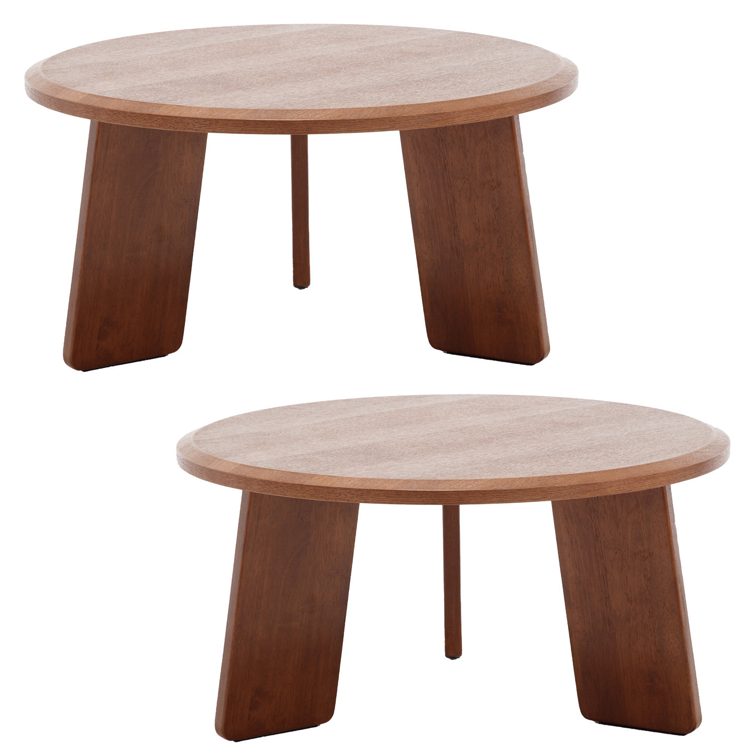 Ivy Bronx Mid Century Modern Coffee Table Set Of 2, Wood Living Room ...