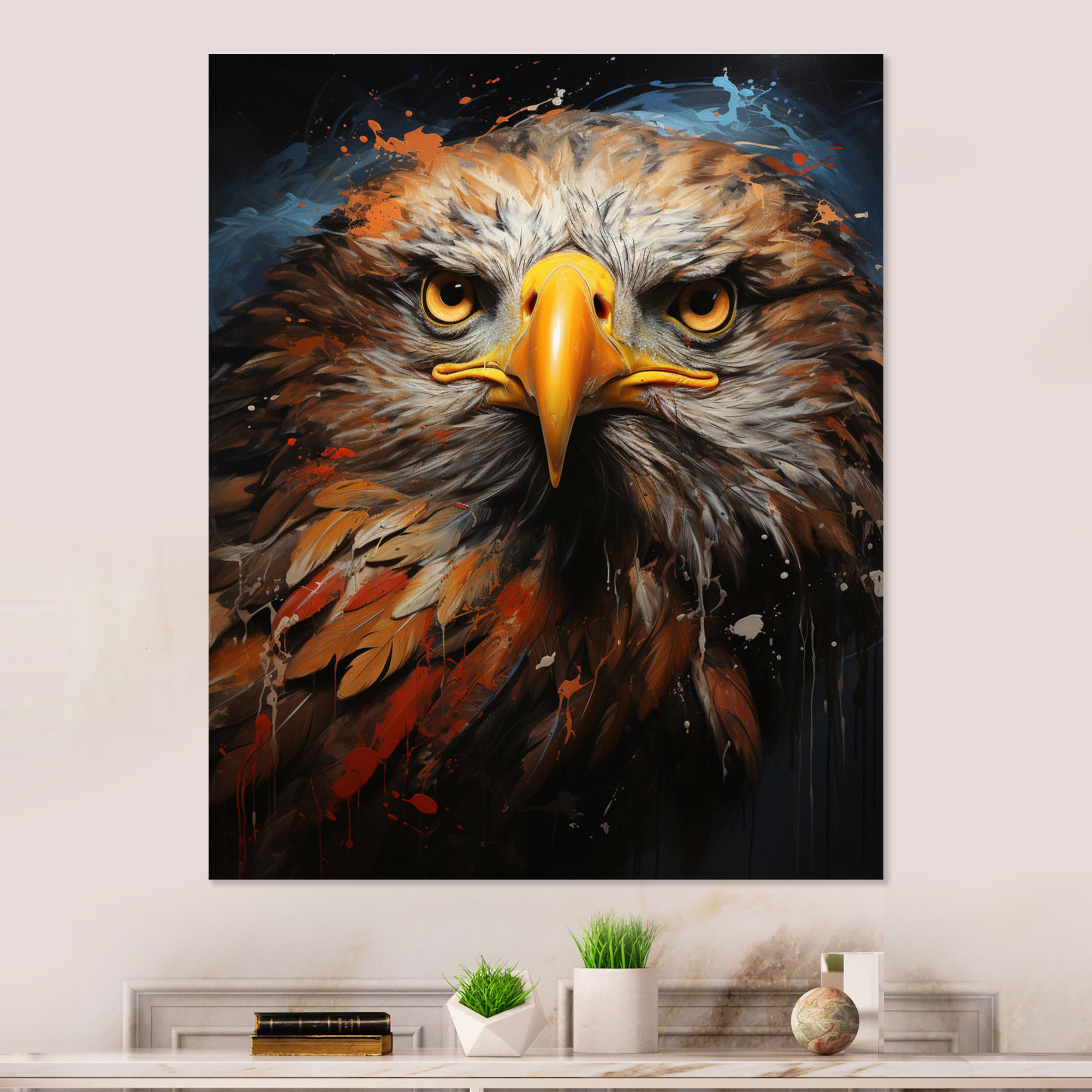 Loon Peak Animal Copper Eagle Drips I - Animals Eagle Metal Art Print ...