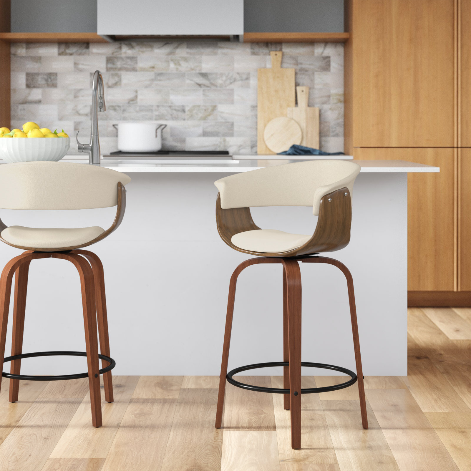 Wade Logan® Archaimbaud Mid-Century Modern Fixed-Height Stool With ...