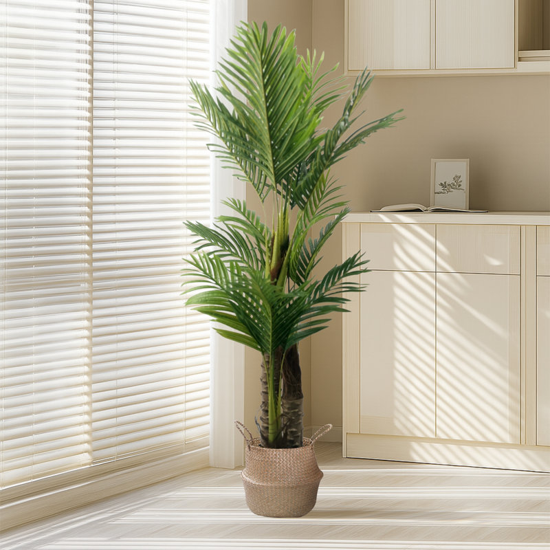 Dakota Fields Type D Artificial Palm Tree & seagrass Basket Plant Pot ...