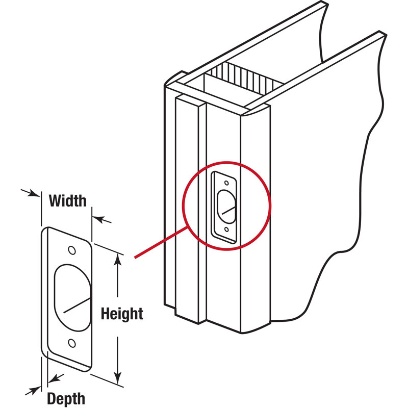 Prime-Line Standard Latch Strike, 1-5/8 in., Steel, Brass Plated Finish ...
