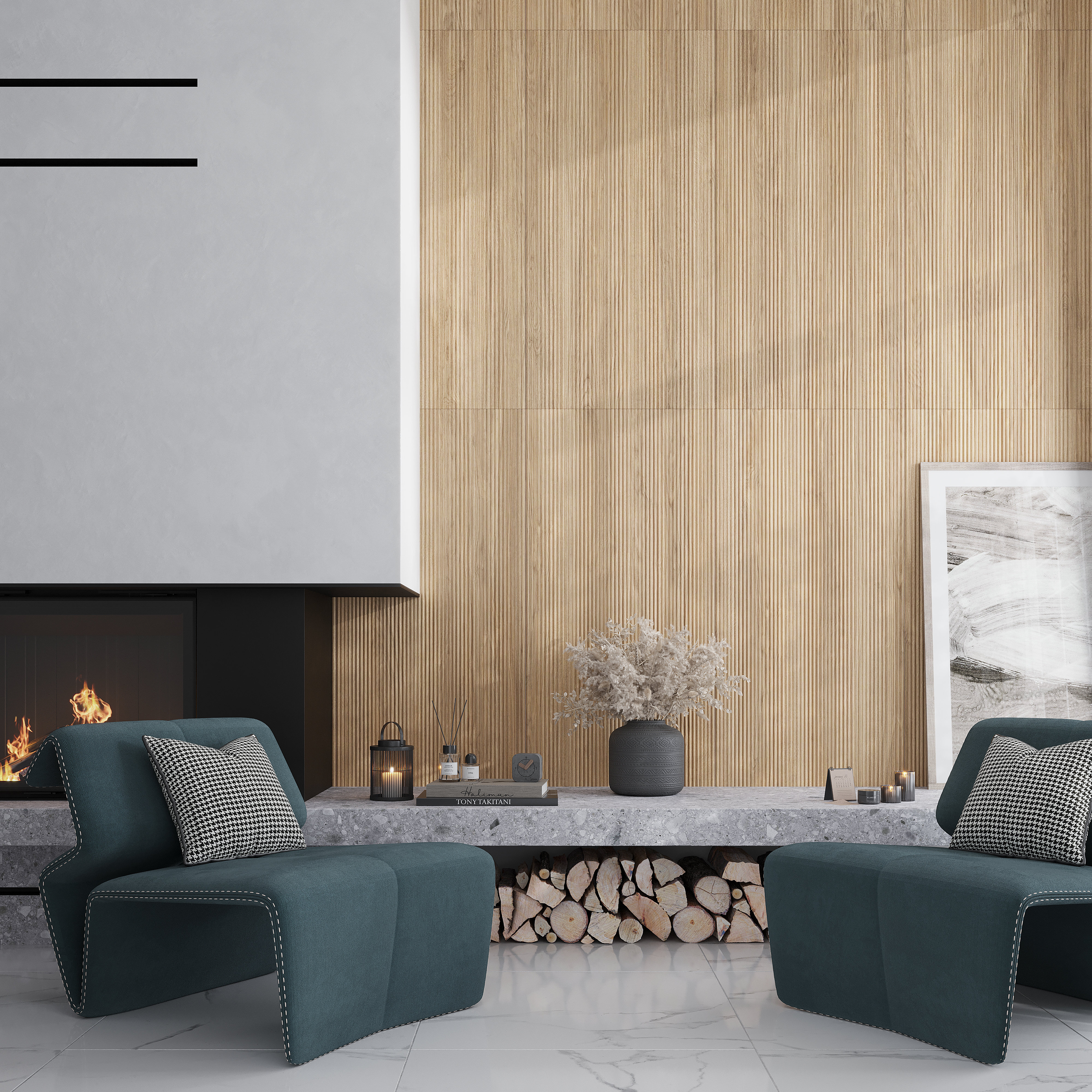 Apollo Tile Bois 24x48 Almond Wood Porcelain Large Format Fluted Wall ...