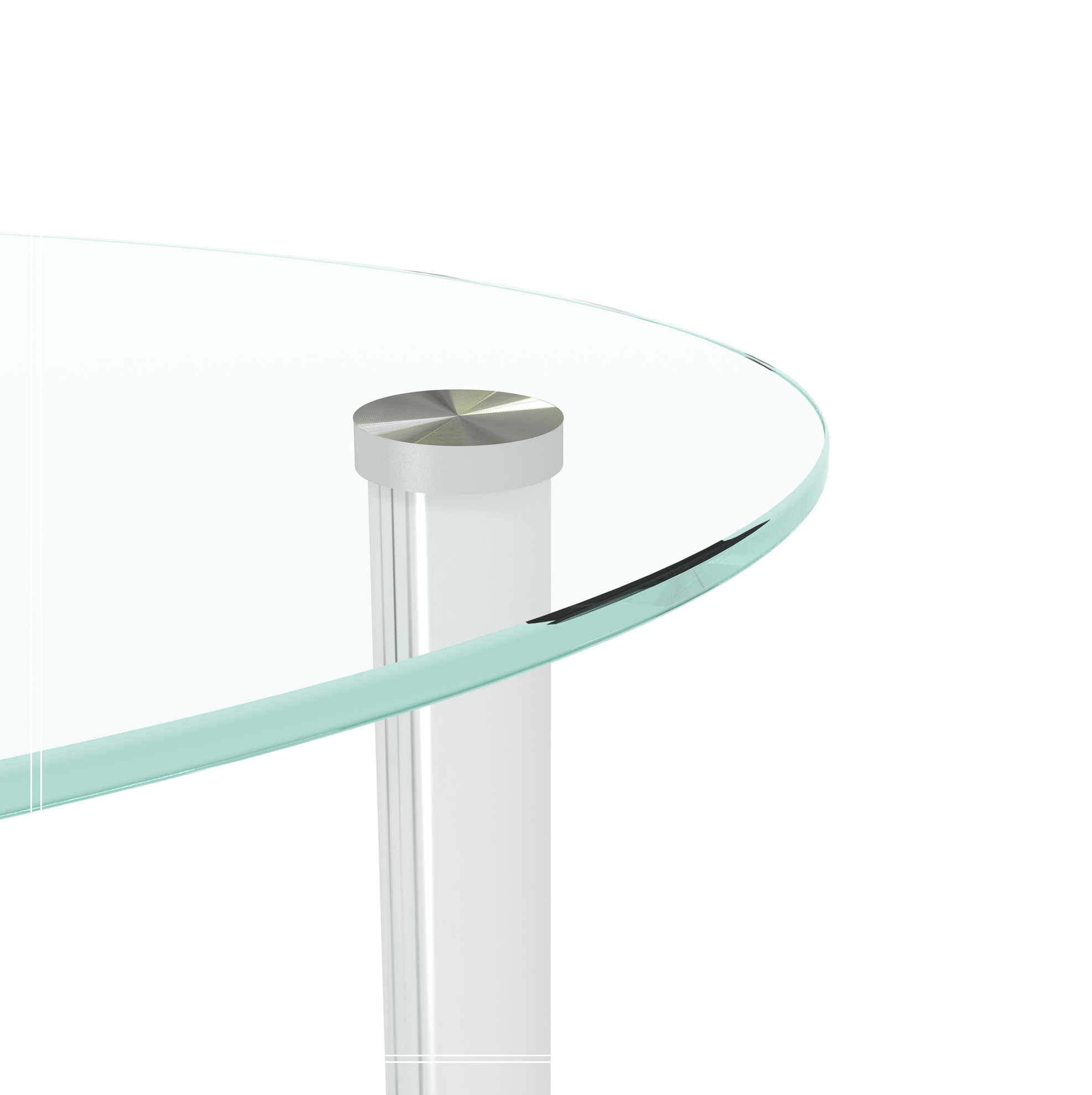 Wrought Studio Oval glass coffee table, modern table with stainless ...