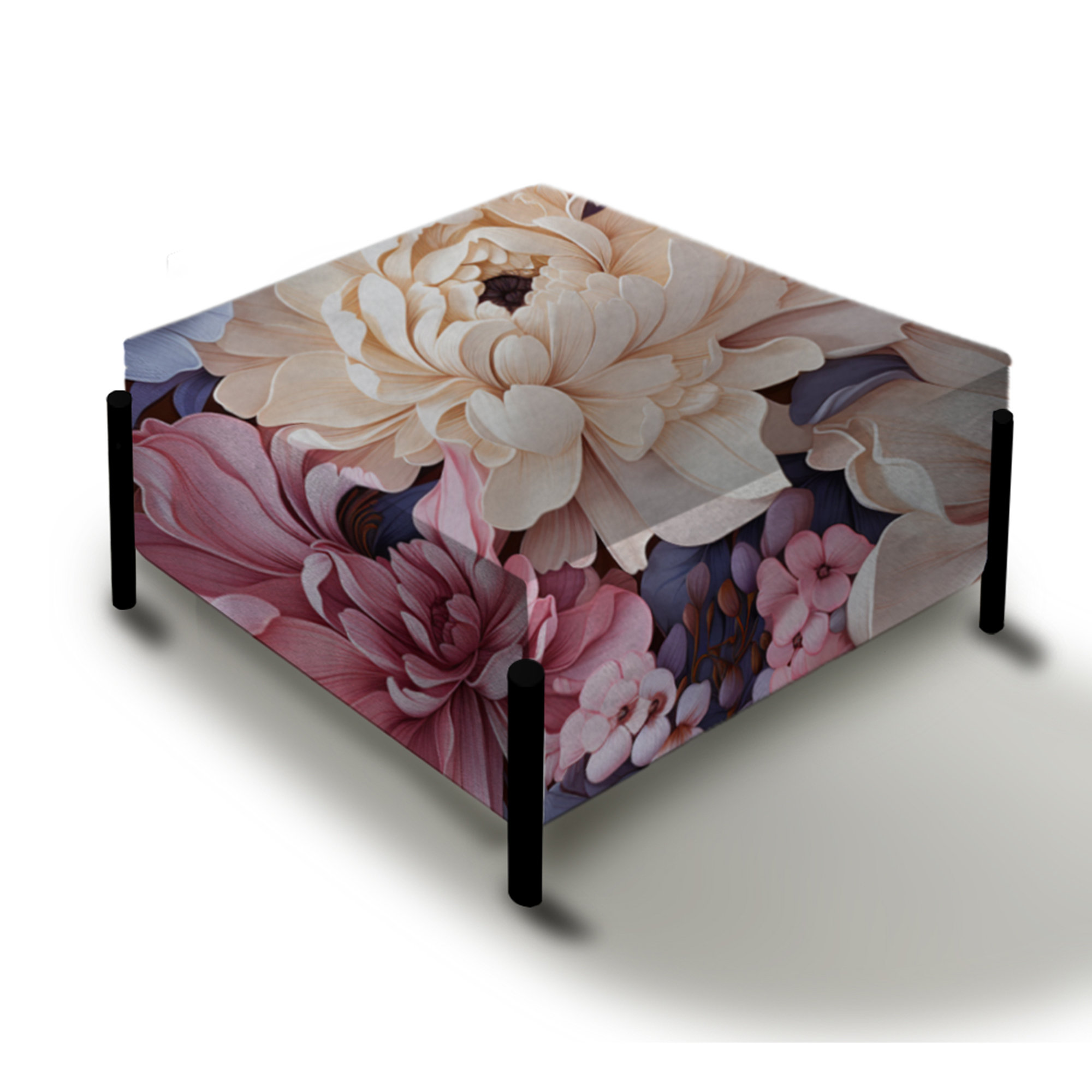 Design Art Pink And Purple Farmhouse Floral Pattern - Floral Large ...