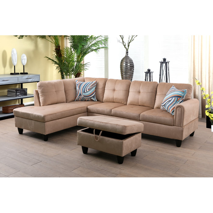 Latitude Run® Jacksmith 3 - Piece Upholstered Sectional & Reviews | Wayfair