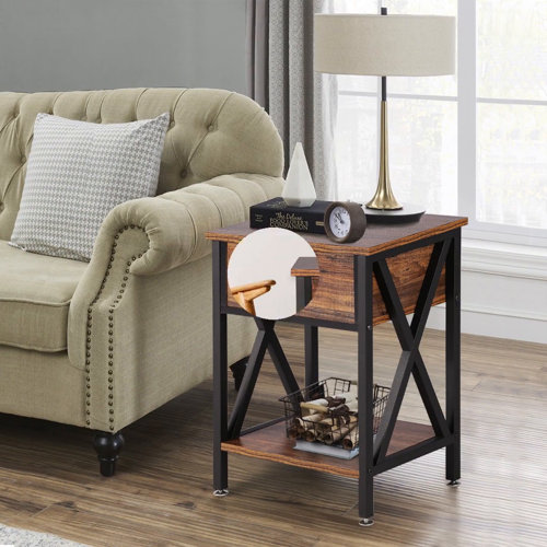 Union Rustic Schreffler End Table with Storage & Reviews | Wayfair