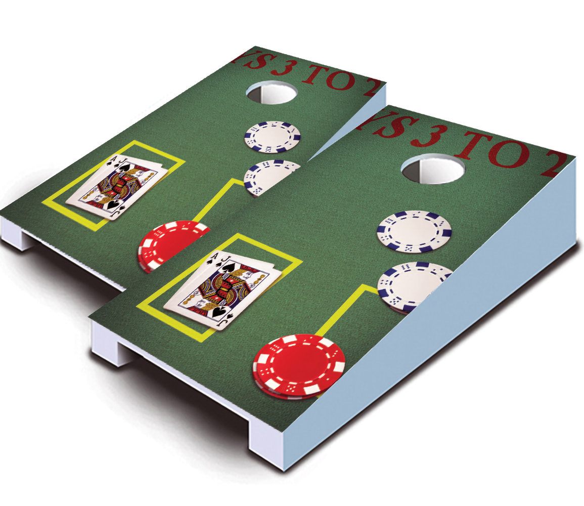 AJJ Cornhole 10 Piece Blackjack Tabletop Cornhole Set with Bags ...