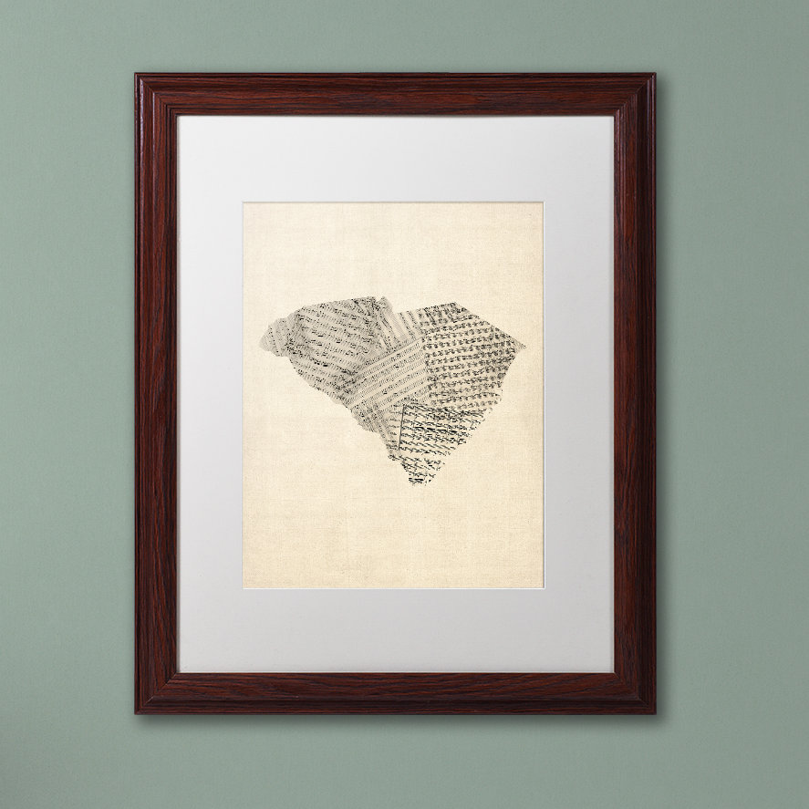 Red Barrel Studio Sheet Music Map of South Carolina by Michael Tompsett ...