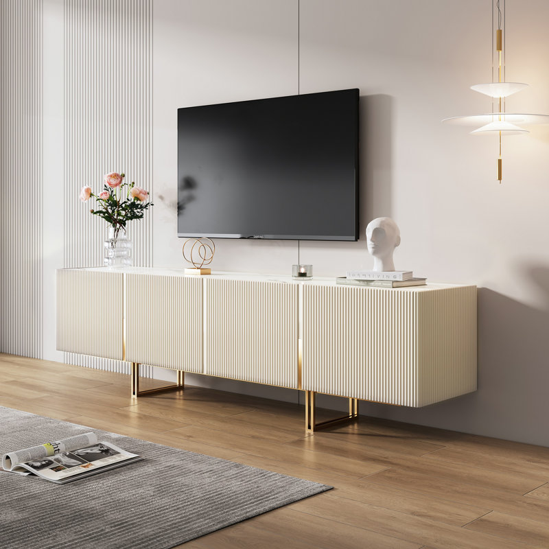 Everly Quinn Pierpoint Modern Luxury TV Stand, Entertainment Center ...