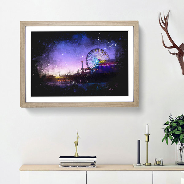 East Urban Home Santa Monica Pier Fairground - Picture Frame Graphic ...