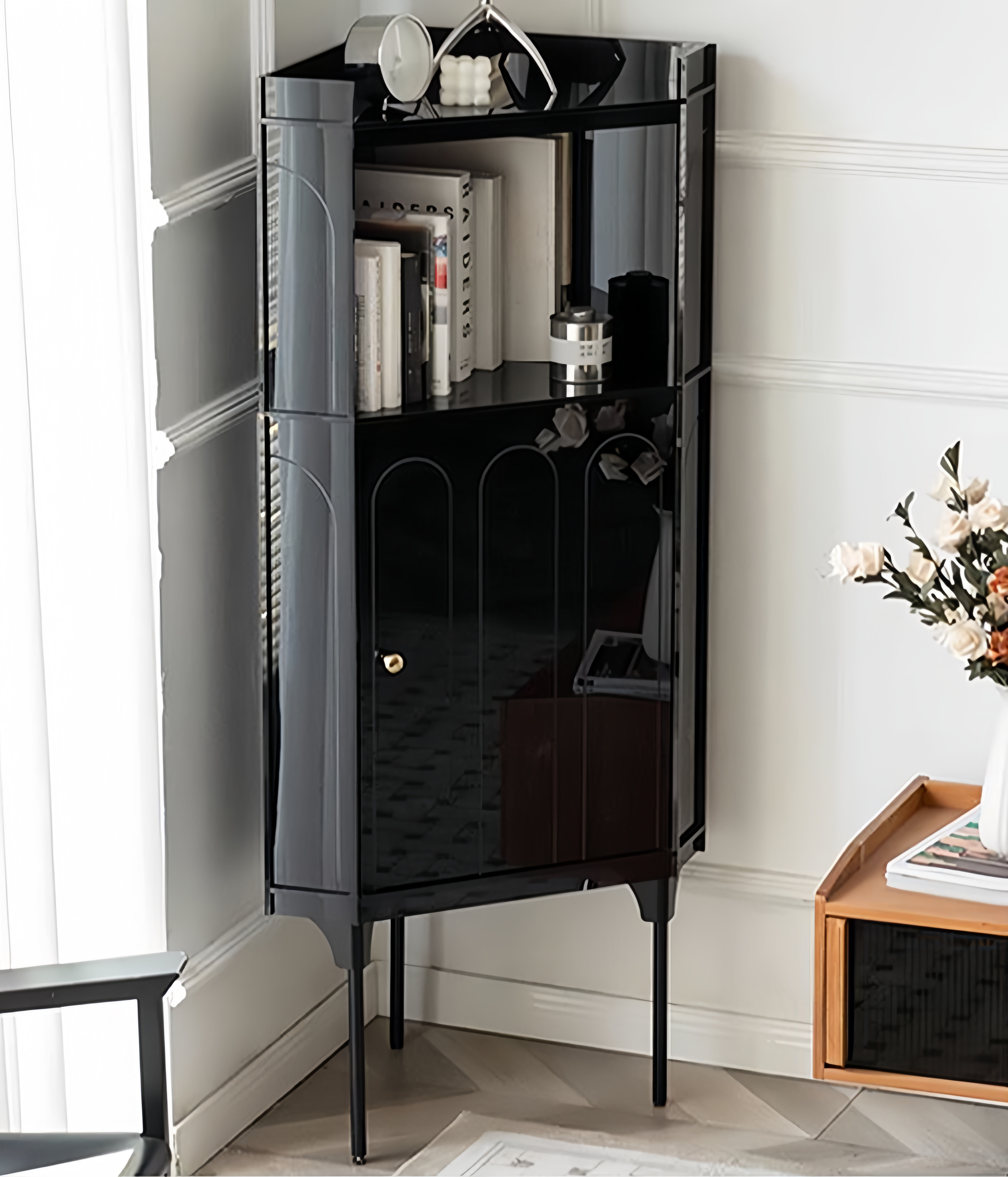Dainty Table 55.47" Corner Acrylic Accent Cabinet - Wayfair Canada