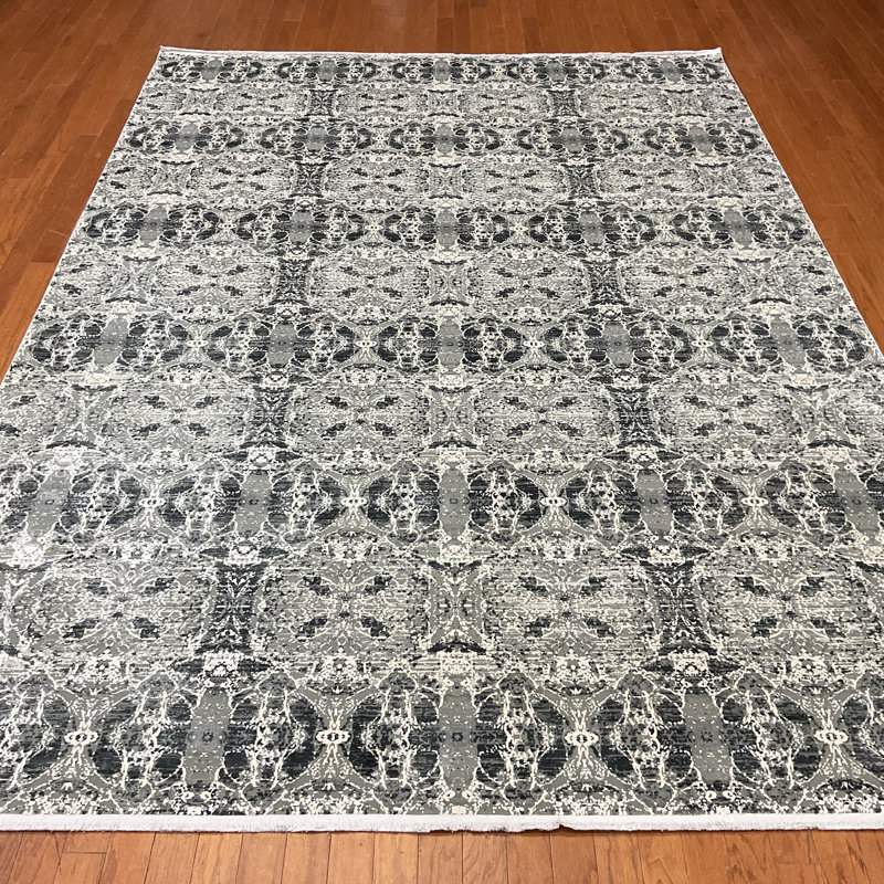 Bungalow Rose Abstract Design Wool & Silk Rug | Wayfair