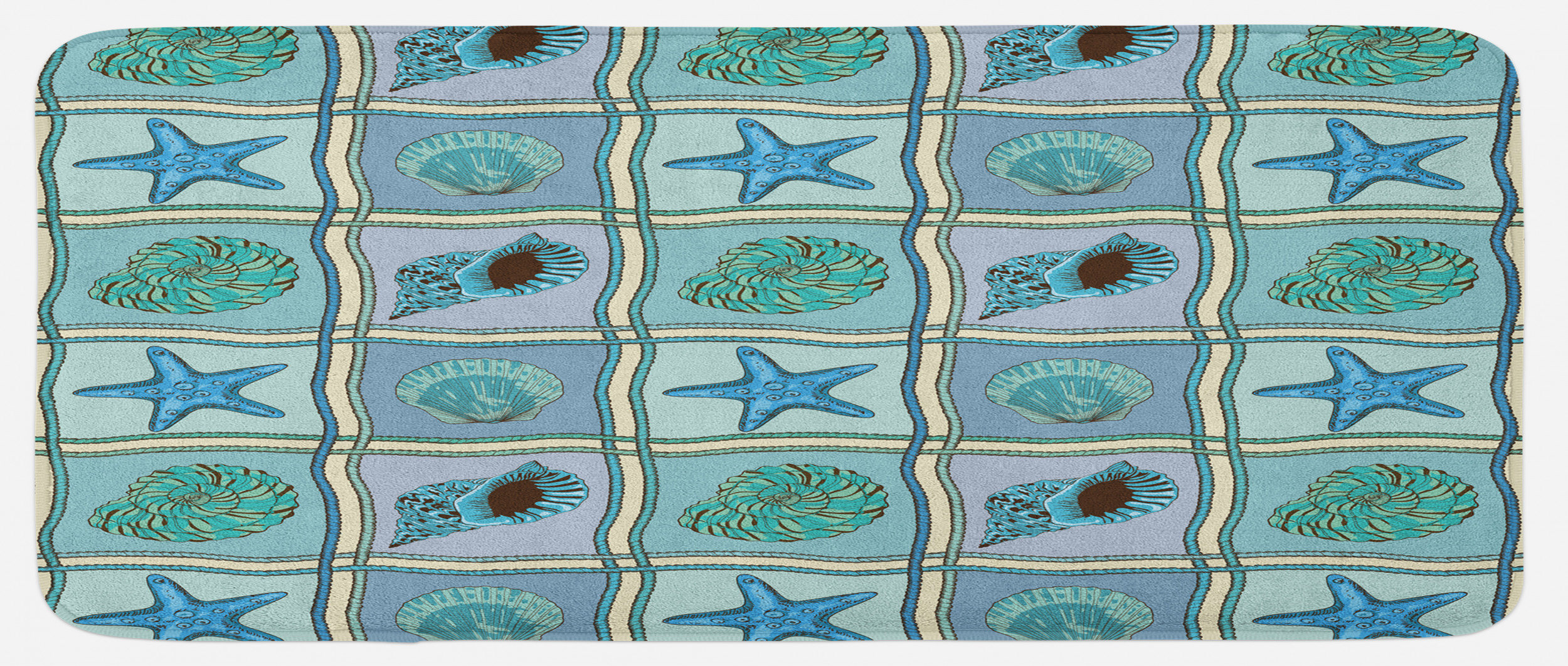 East Urban Home Marine Patchwork Style Inspired Pattern With Ropes ...