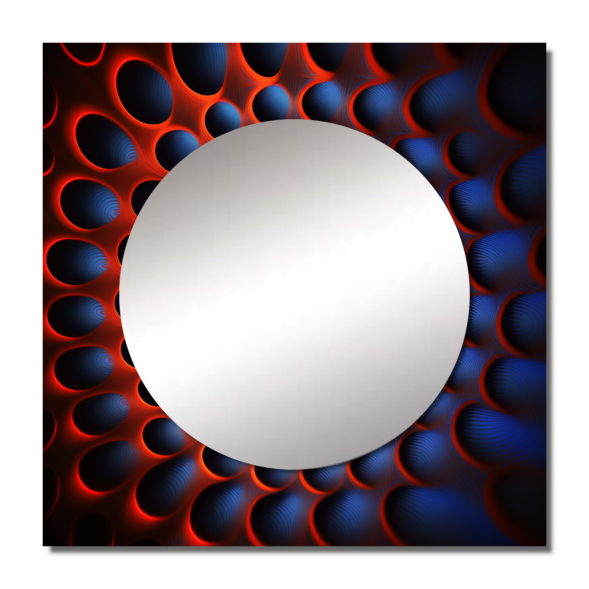 Design Art Portals Moire Matrix In Red And Blue I - Modern Geometric ...