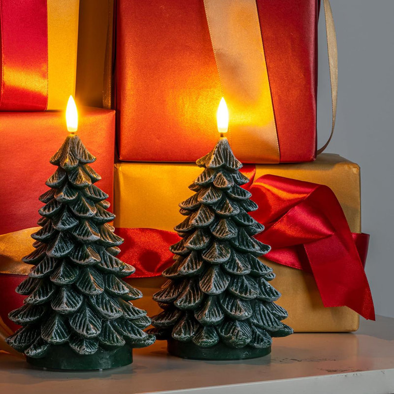 The Holiday Aisle® 2-Pack Waxy LED Flameless Christmas Tree Candles ...