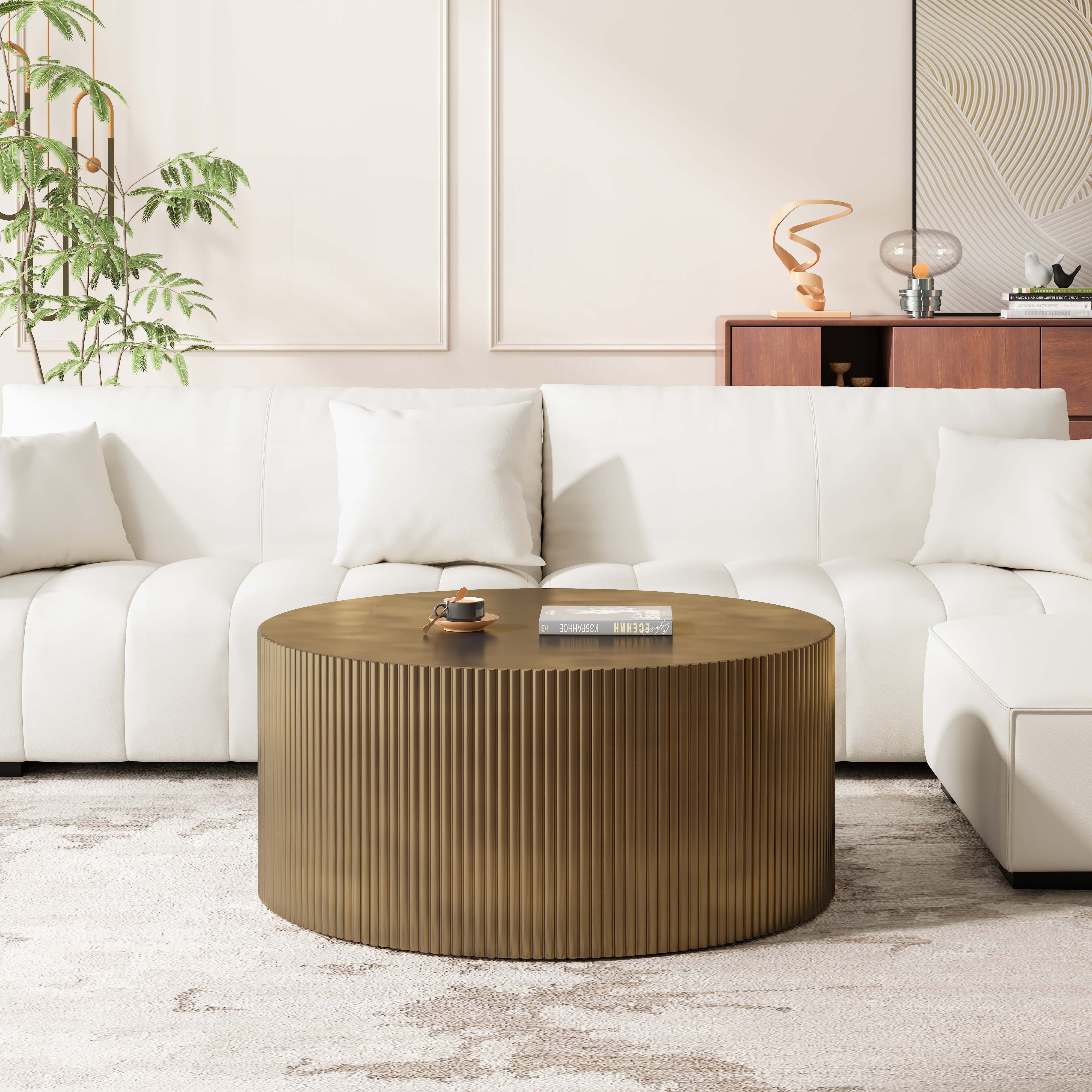 Brayden Studio 35.83" Minimalist Wave Stripe Coffee Table - Wayfair Canada