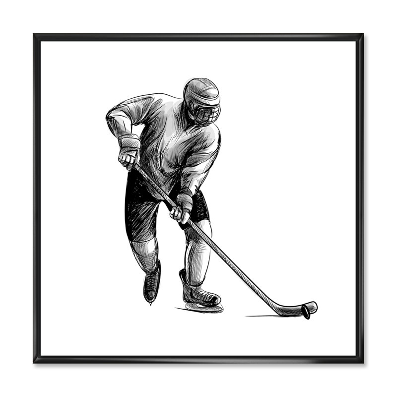 how to draw an ice hockey player step by step