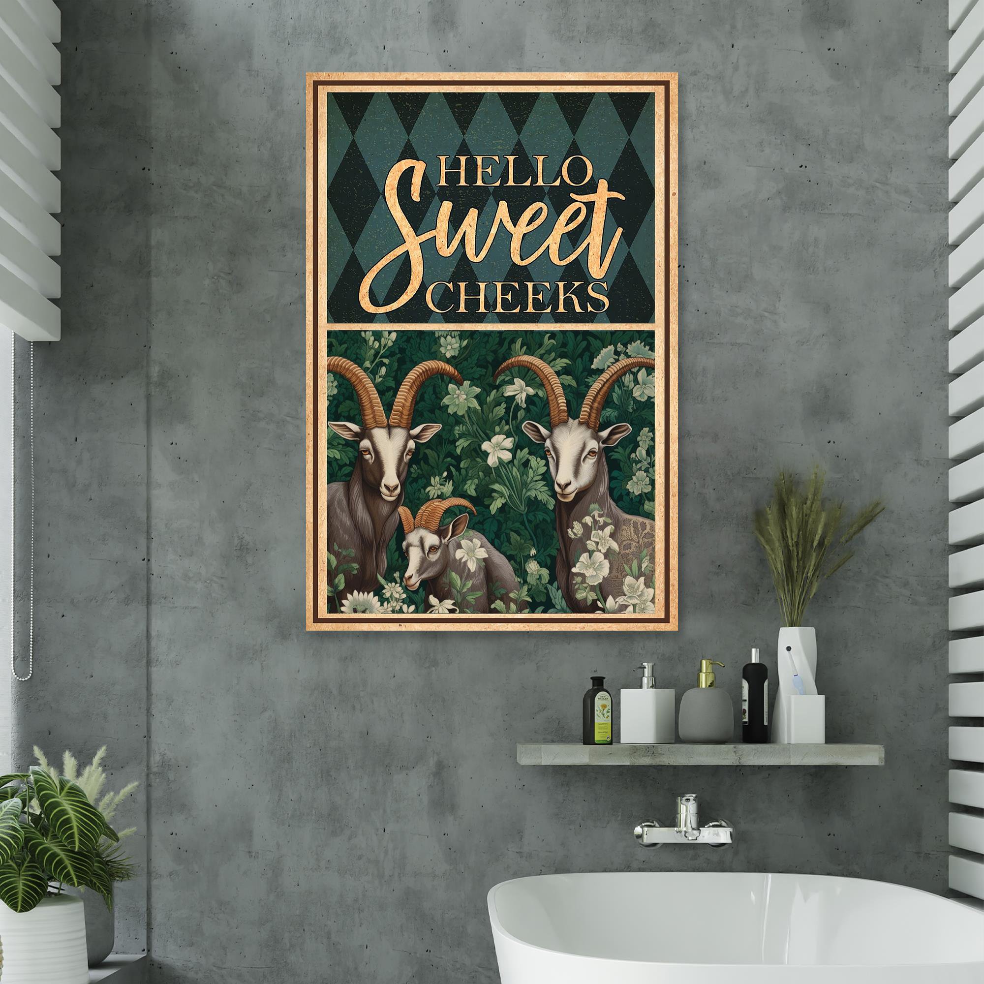 Trinx Goats Hello Sweet Cheeks - 1 Piece Rectangle Graph Goats Hello ...