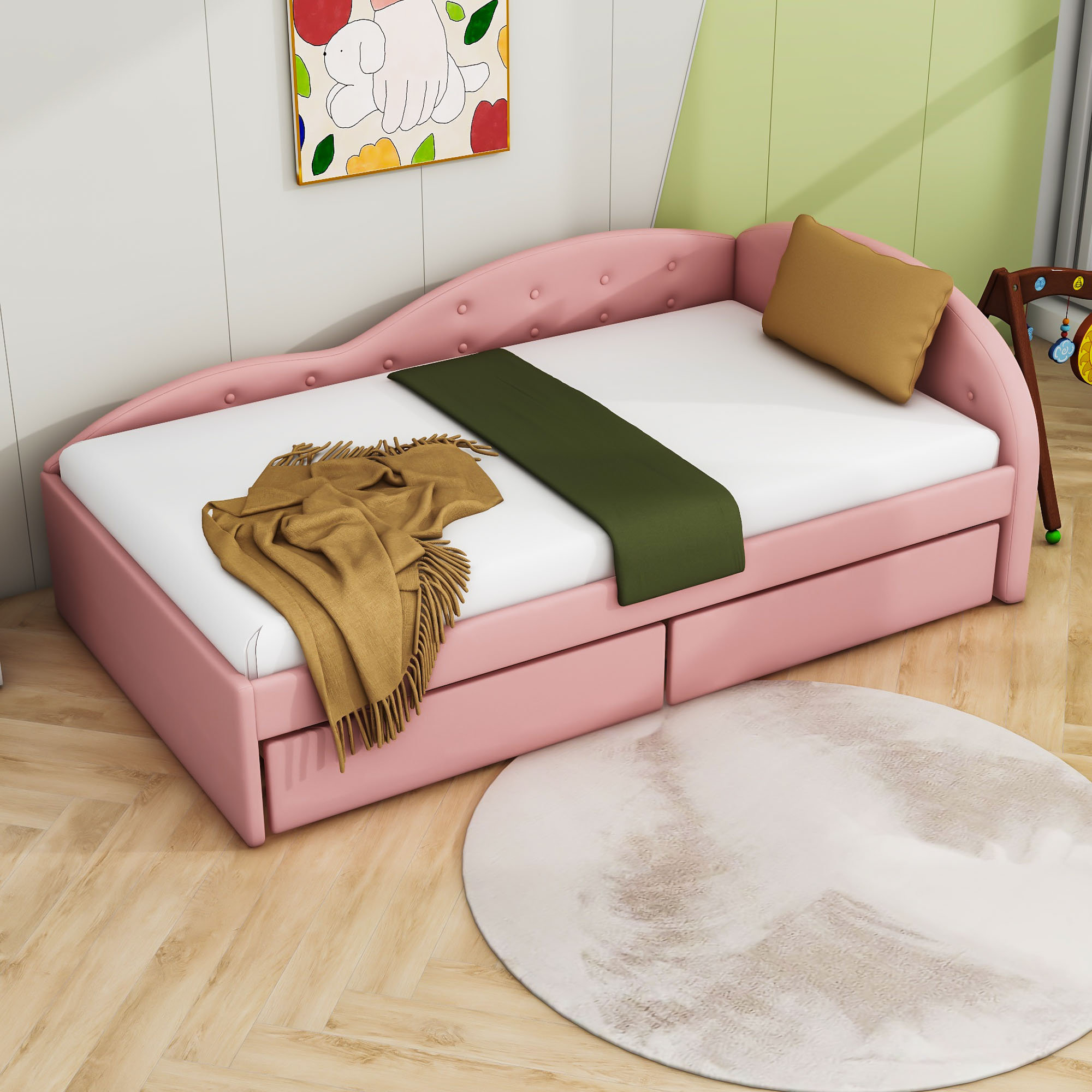 Lark Manor™ Ariannie 2 Drawers Upholstered Daybed | Wayfair