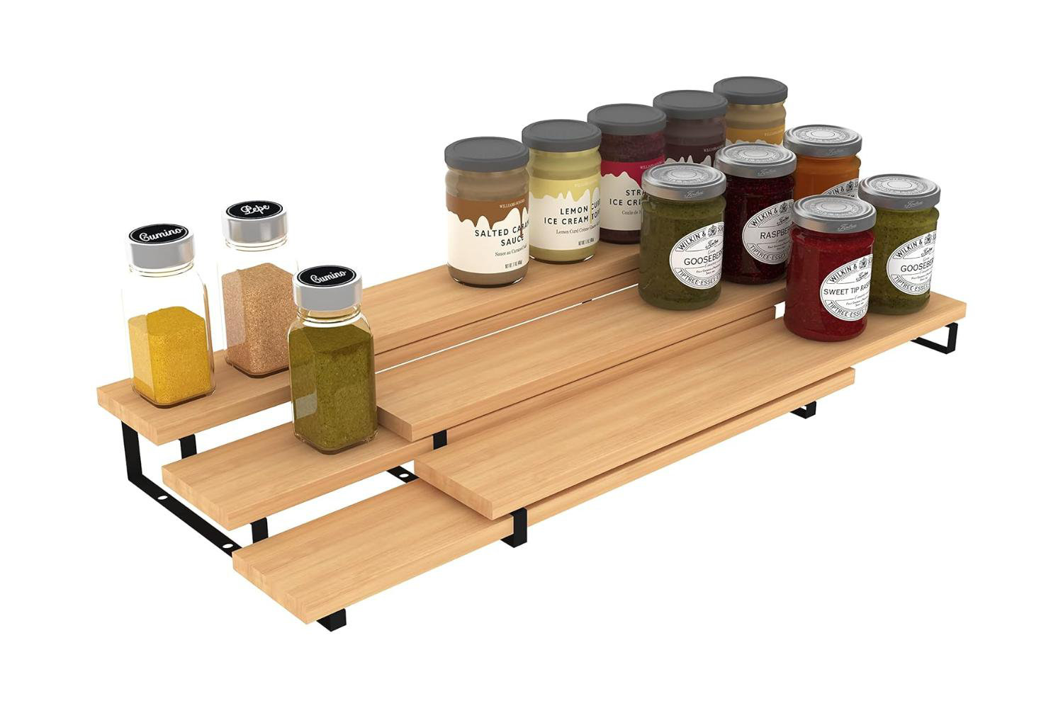 Prep & Savour Bamboo Spice Rack with Adjustable Racks | Wayfair