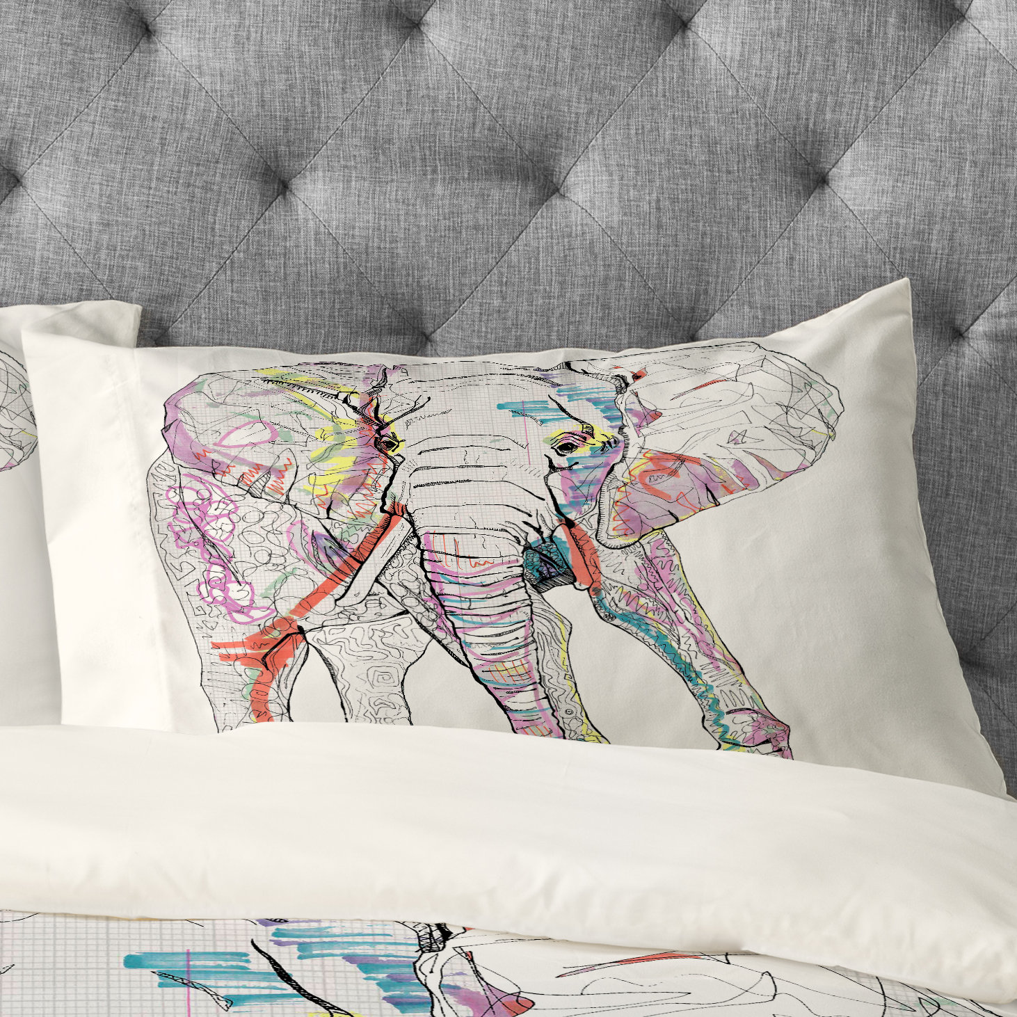 Deny Designs Casey Rogers Elephant 1 Pillow Case | Wayfair