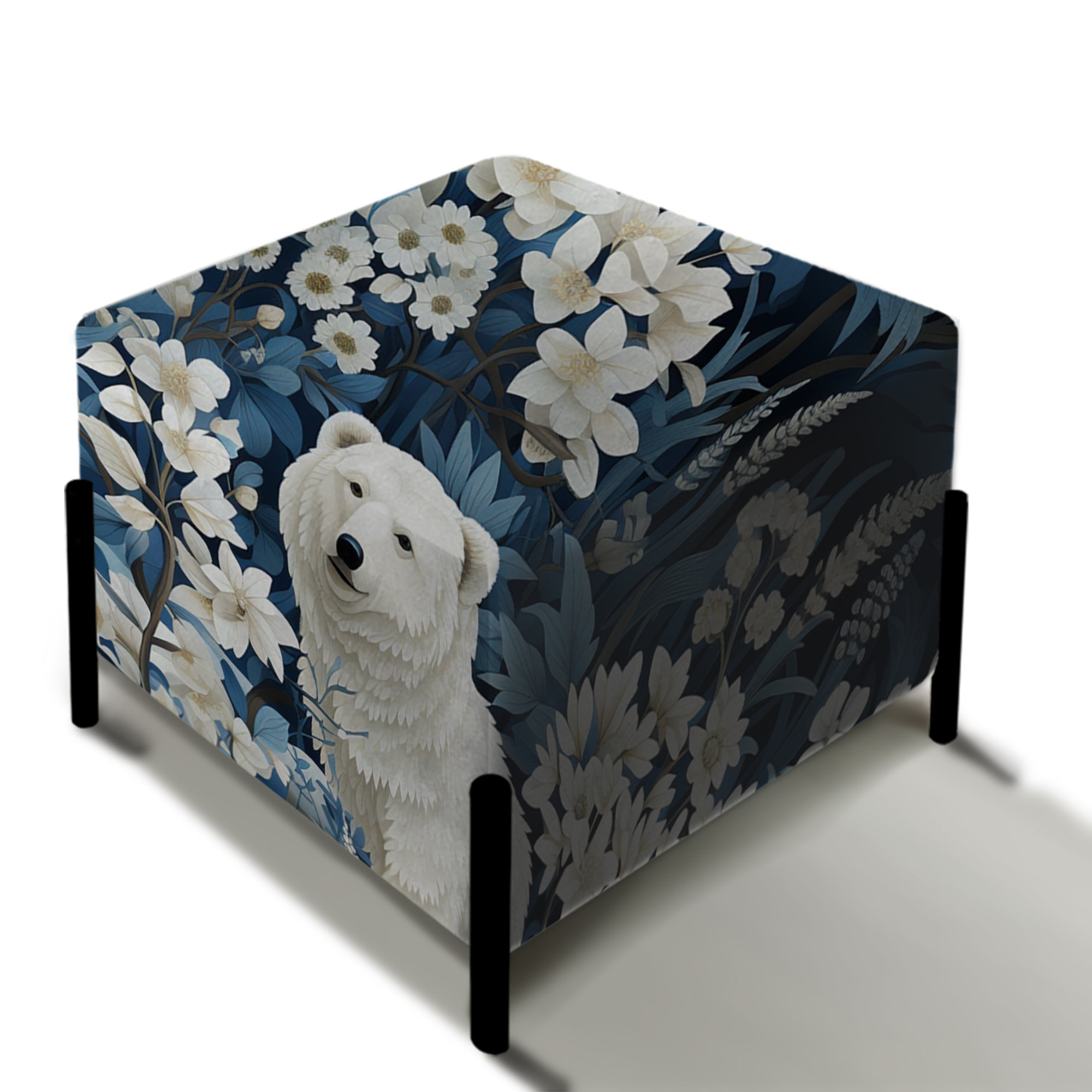 Design Art Icy Blue Snowy White Bear Scenery - Animal Print Square ...