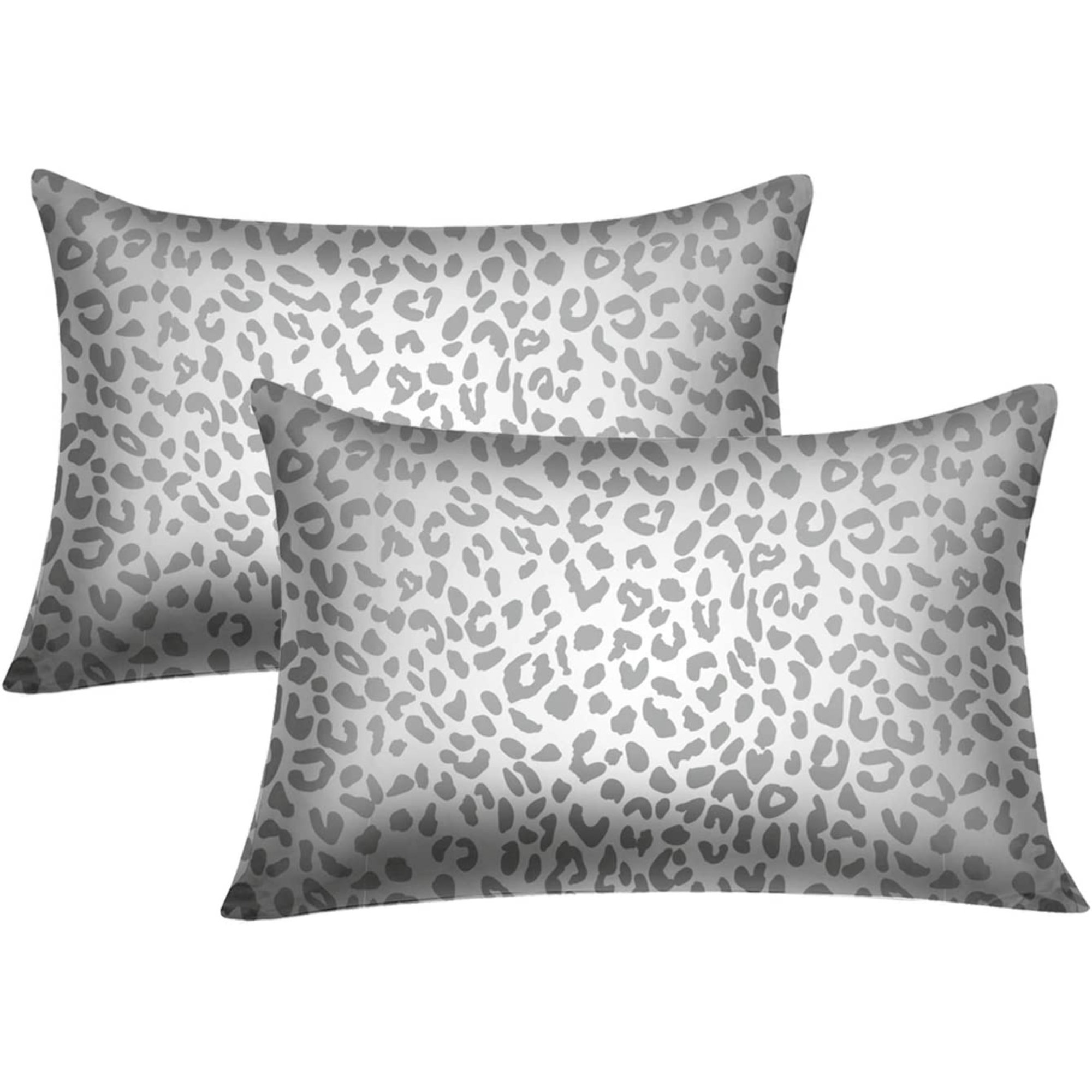 ToccoLeggero Grey Leopard Print Pillowcase Set With Envelope Closure ...