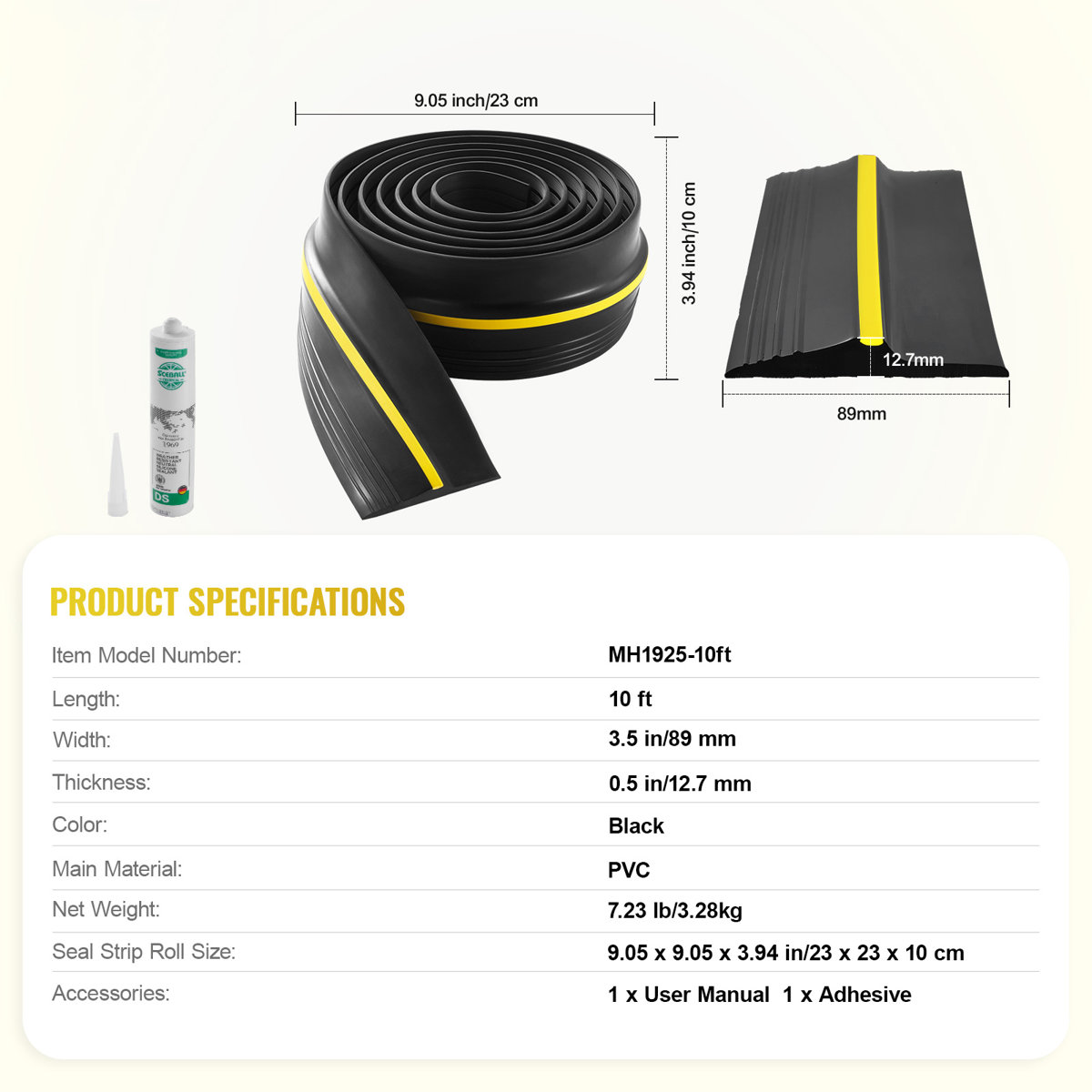 WFX Utility™ Garage Door Threshold Seal Strip 10 FT Universal Bottom ...