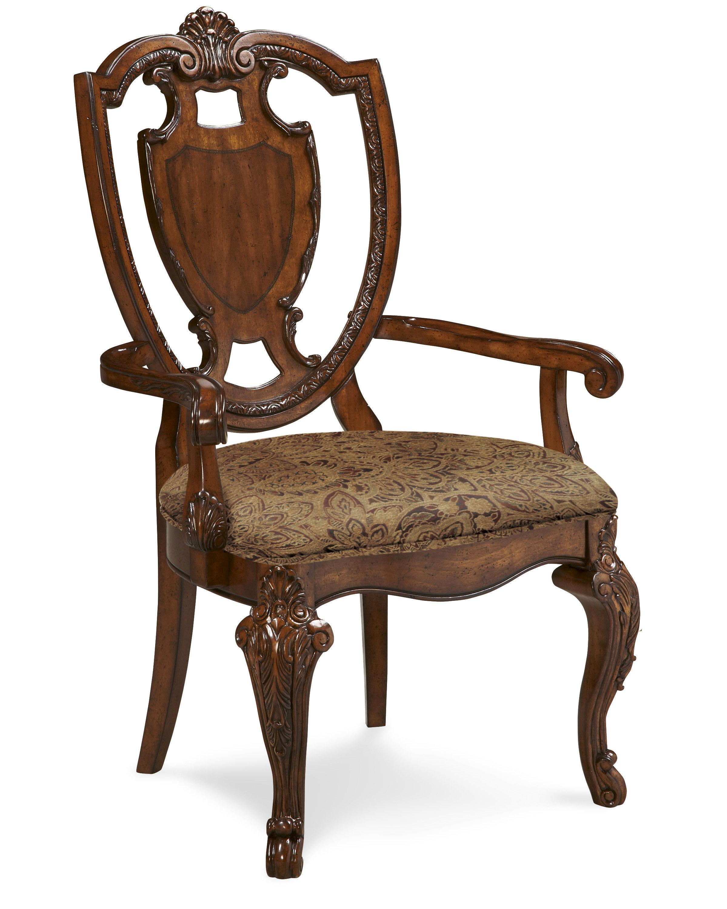 Astoria Grand Brussels Shield Back Arm Chair in Distressed Cherry | Wayfair