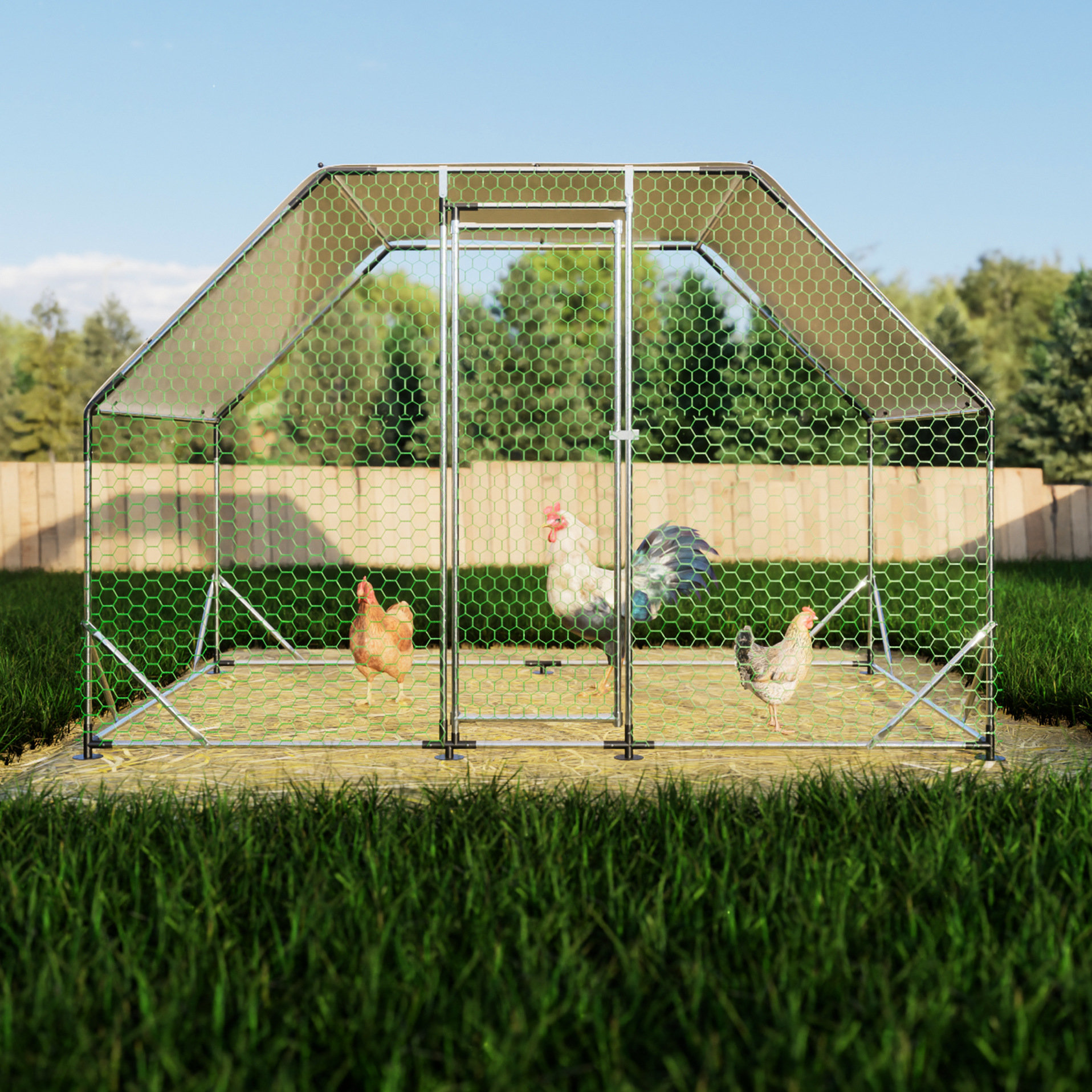 Tucker Murphy Pet™ Metal Walk In Poultry - Galvanized Coop For Farm ...