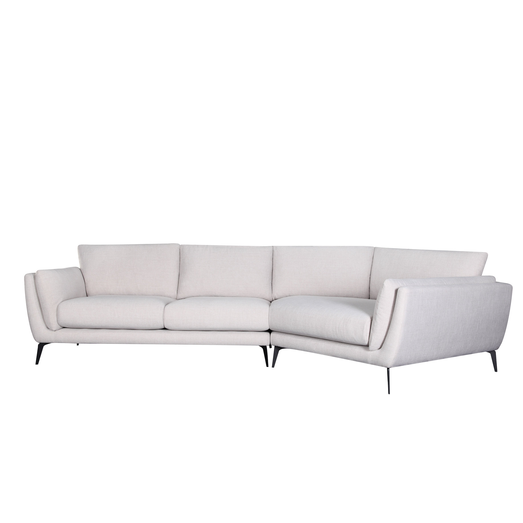 Hokku Designs Sectional With Warm Grey Upholstered Arm Rests, 34.2 ...
