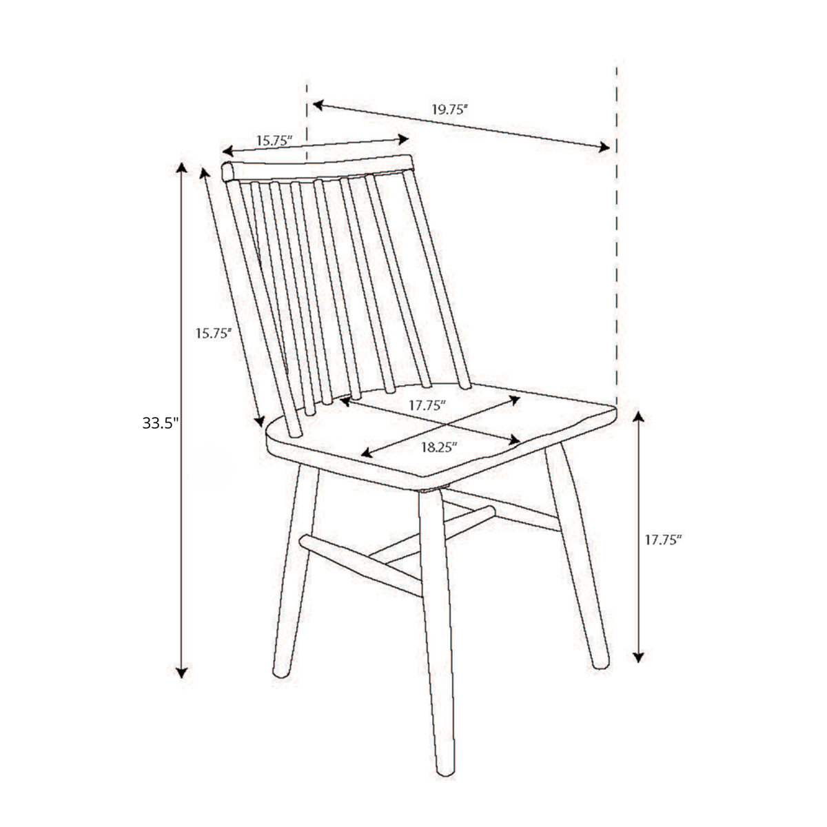 Laurel Foundry Modern Farmhouse® Bim Solid Wood Spindle Back Dining ...