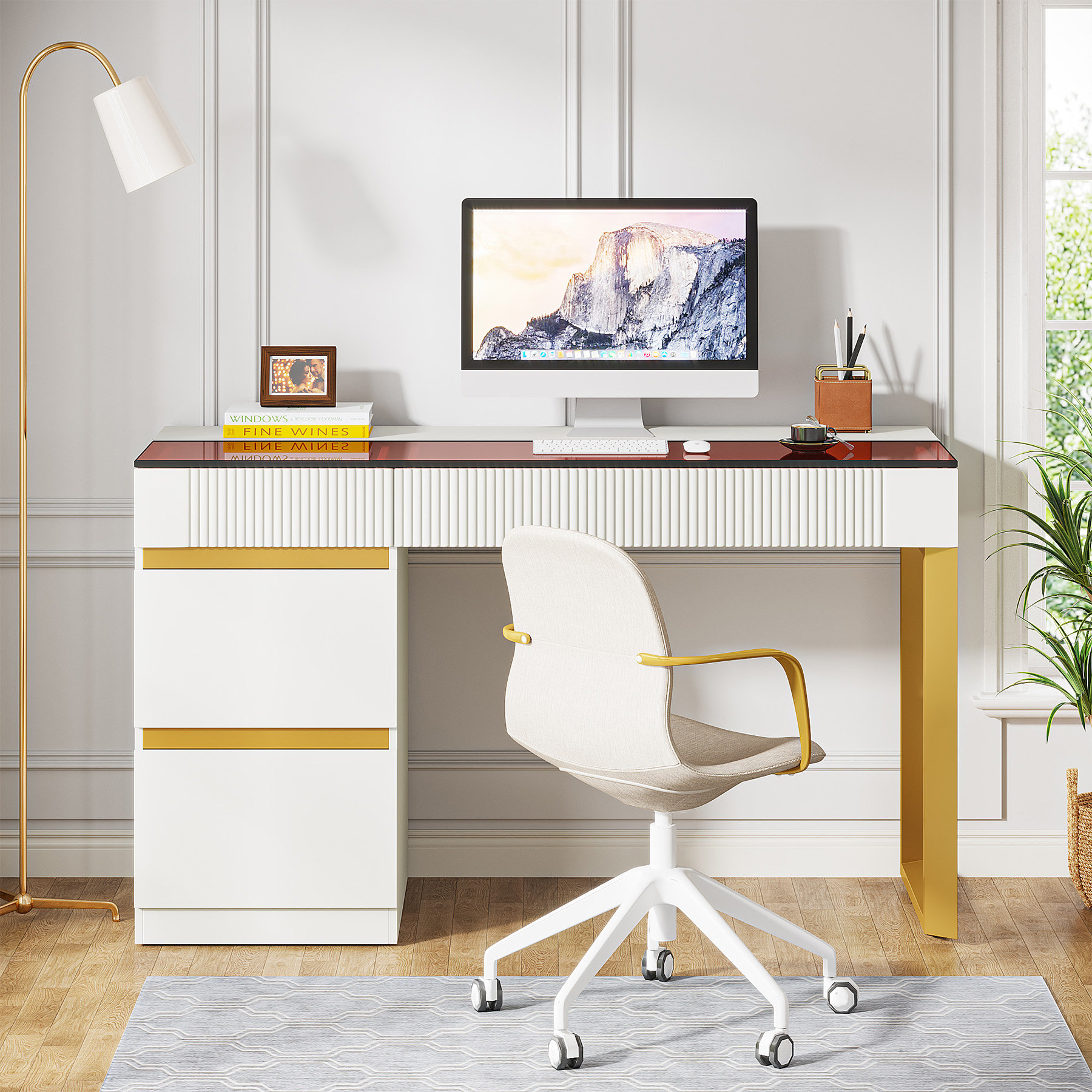 Mercer41 Sellma Metal Base Computer Desk | Wayfair