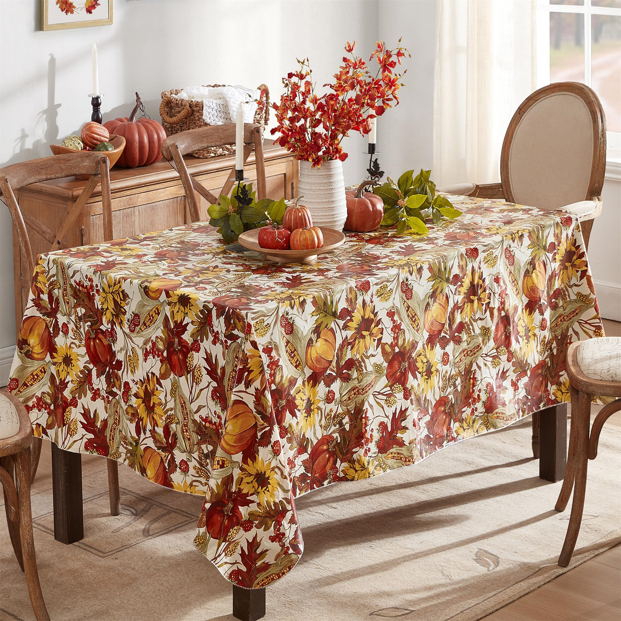 Gracie Oaks Vinyl Flannel Backed Tablecloth | Wayfair