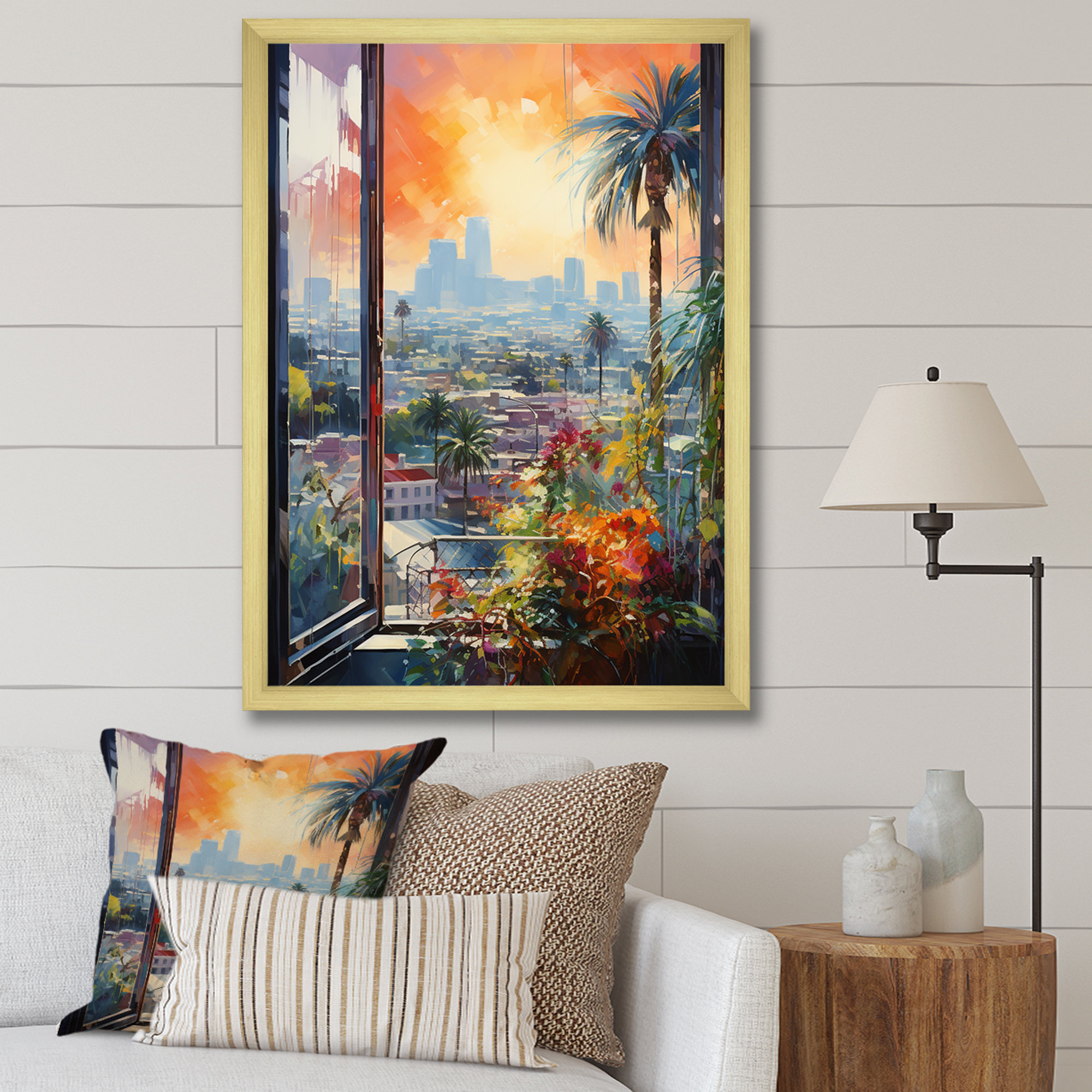 Wildon Home® Los Angeles Window View 1 - Floral Window Wall Art | Wayfair